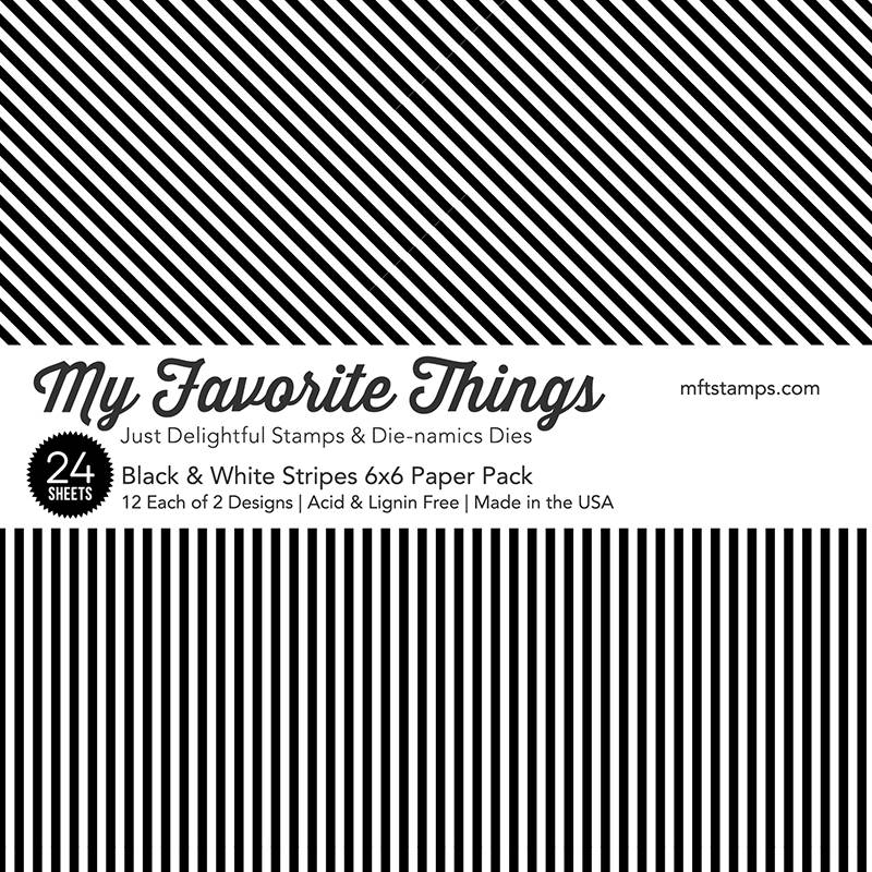 My Favorite Things Black & White Stripes 6x6 Inch Paper Pack