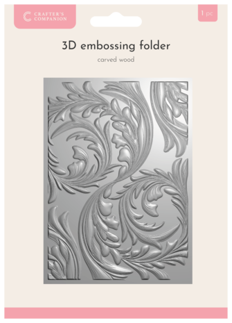 3D Textured Embossing Folders 5x7 Inch Carved Wood | CC-EF5-3D-CAWO