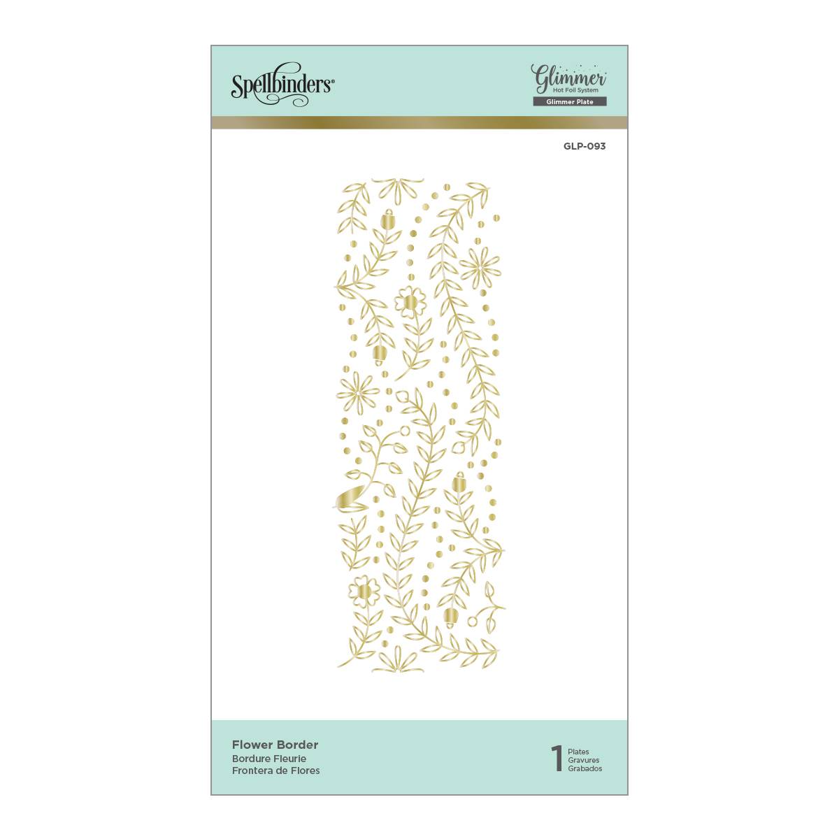 Spellbinders Glimmer Plate Flower Border - Hot Foil Plate | GLP-093