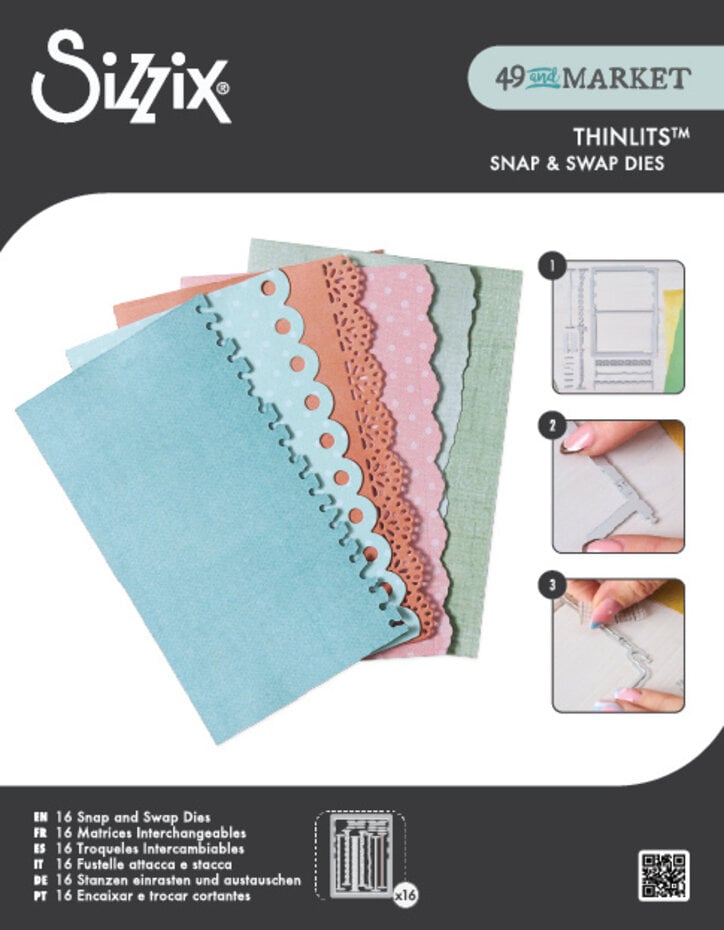 Sizzix - Thinlits Die by 49 and Market Snap and Swap Journal Set (16pcs ...
