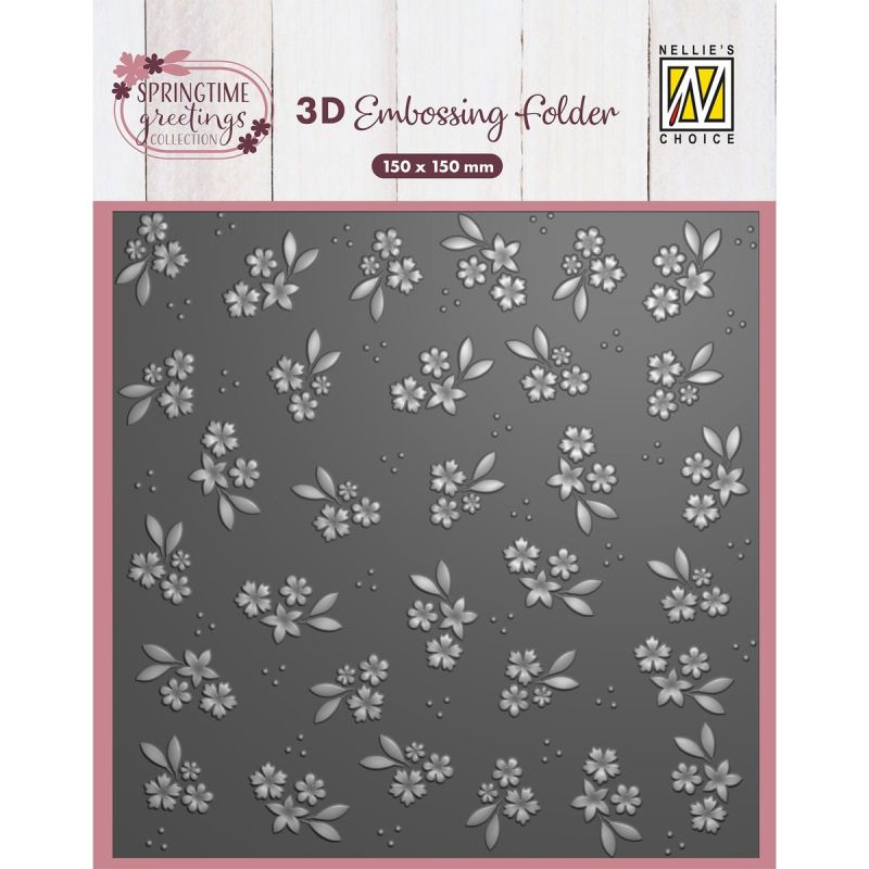 3D Embossing Folder - Blooming twigs with cross | EF3D043