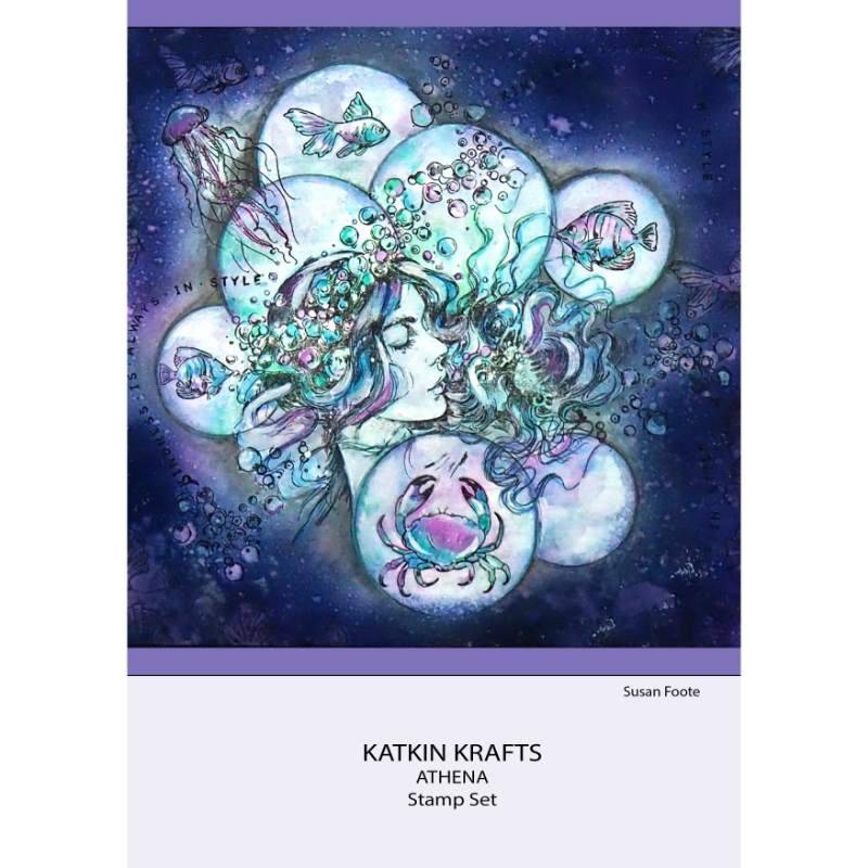 Katkin Krafts Athena 6 in x 8 in Clear Stamp Set | KK0009