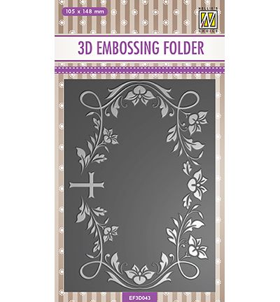 3D Embossing Folder - Blooming twigs with cross | EF3D043